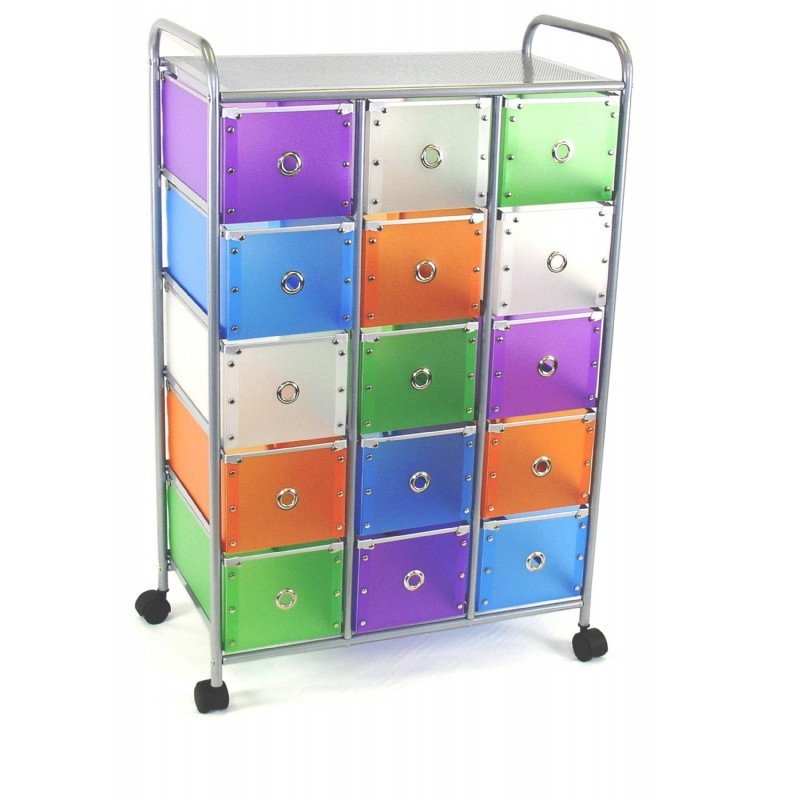 4D Concepts Multi Color Drawers 15 Medium Drawer Rolling Storage 4DC ...