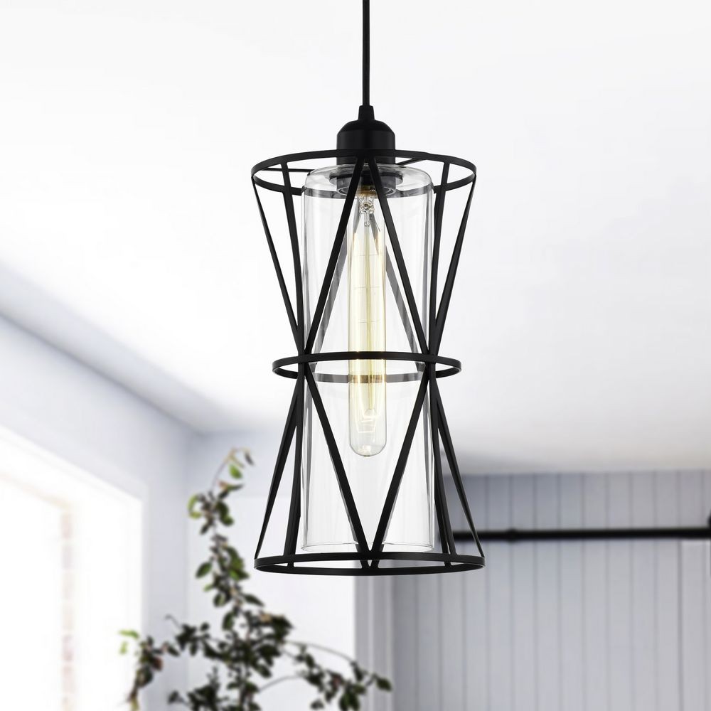 Antonia 7" 1-Light Indoor Matte Black Finish Pendant Light PD034MB ...