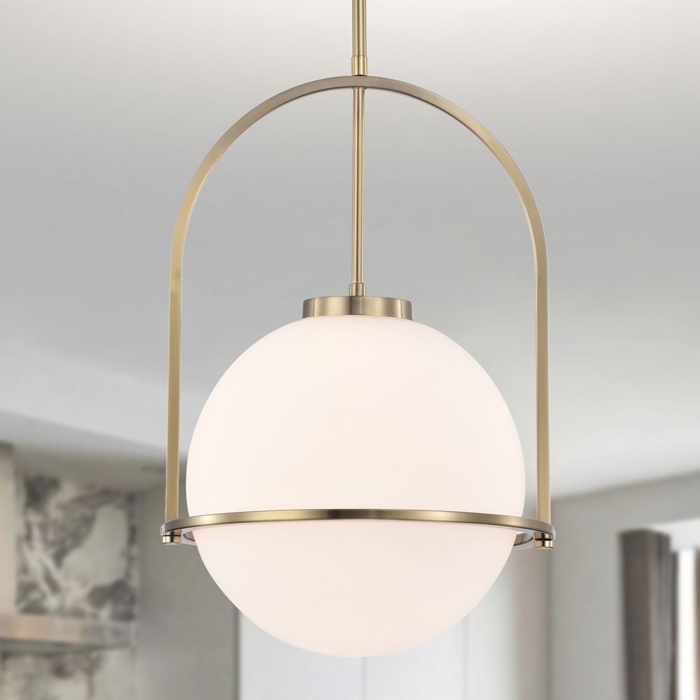 Moonrise 12" 1-Light Indoor Brass Finish Pendant FD10028-1BS | CozyDays
