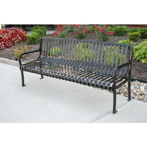 Aspen Steel Strap Park Bench 6 Feet FF-PB6-ASP | CozyDays