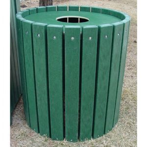 Heavy Duty Round Resinwood Trash Receptacle 32 Gal. FF-PB32R-HD | CozyDays