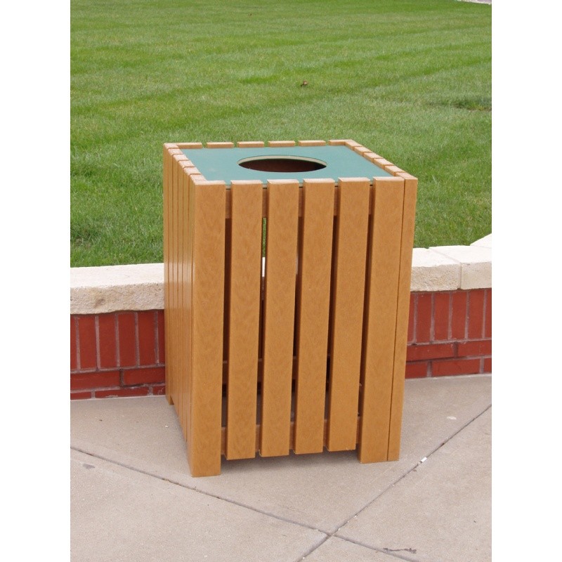 Heavy Duty Square Trash Receptacle 32 Gal. FF-PB32S-HD | CozyDays