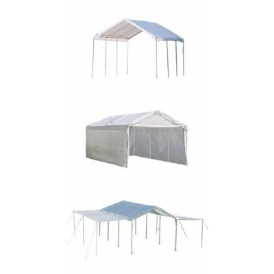 Canopy, 1-3/8" 8-Leg Frame, White Cover, Encloser and Extension Kit 10 ...