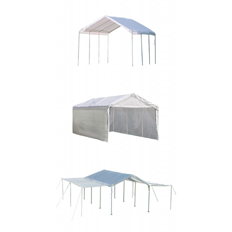 Canopy, 1-3/8" 8-Leg Frame, White Cover, Encloser and Extension Kit 10 ...