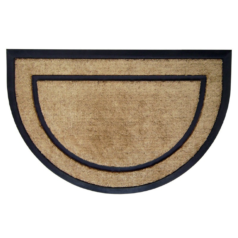 Coir Doormat with Black Rubber Frame 24" × 36" Half Round NH-18100 ...