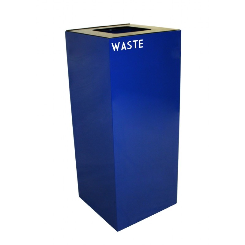 Witt Indoor Recycling Container 36 Gal. Blue Steel for Waste W-36GC03 ...