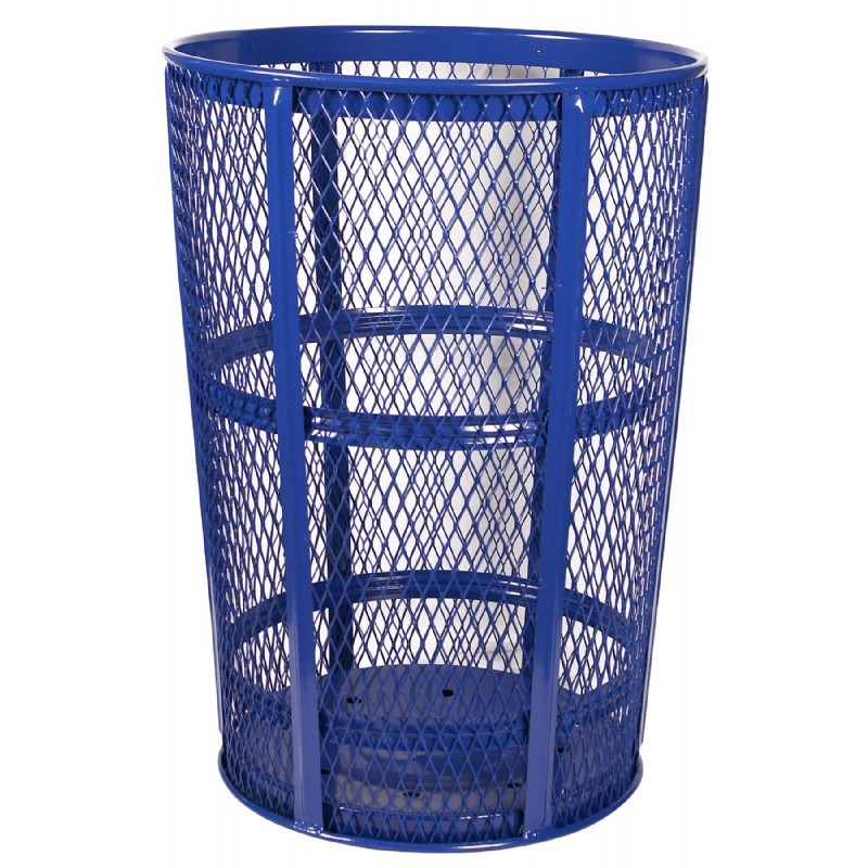 Witt Outdoor Expanded Metal Receptacle 48 Gal. Blue Steel W-EXP-52-BL ...