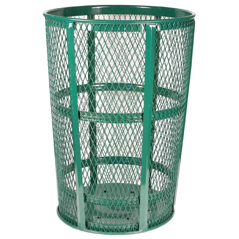 Witt Outdoor Expanded Metal Receptacle 48 Gal. Green Steel W-EXP-52-GN ...