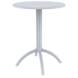 Octopus Resin Outdoor Dining Table 24 inch Round Silver Gray ISP160-SIL ...