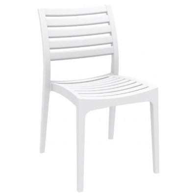 Ares Resin Outdoor Dining Chair White ISP009-WHI | CozyDays
