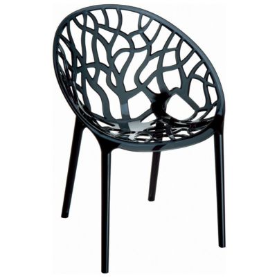 Crystal Outdoor Dining Chair Transparent Black ISP052-TBLA | CozyDays