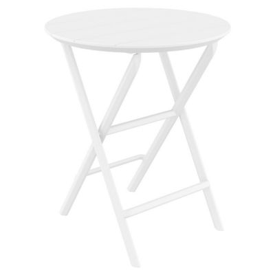 Helen Round Folding Bistro Table 24 inch White ISP294-WHI | CozyDays