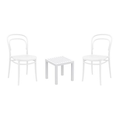 Marie Conversation Set with Ocean Side Table White S251066-WHI | CozyDays