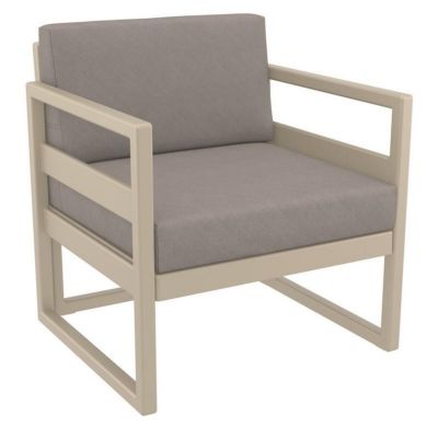 Mykonos Patio Club Chair Taupe with Taupe Cushion ISP131-DVR-CTA | CozyDays