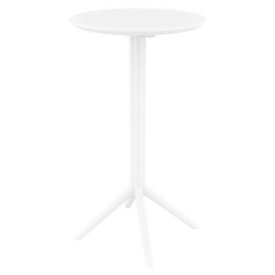 Sky Round Folding Bar Table 24 inch White ISP122-WHI | CozyDays
