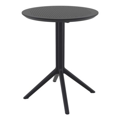 Sky Round Folding Table 24 inch Black ISP121-BLA | CozyDays