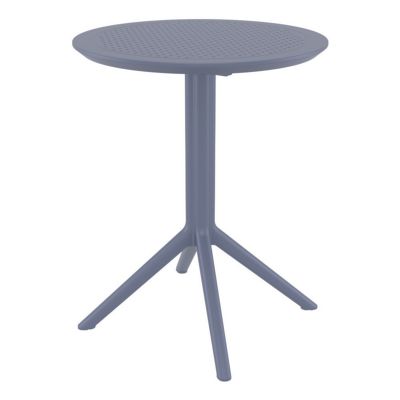 Sky Round Folding Table 24 inch Dark Gray ISP121-DGR | CozyDays