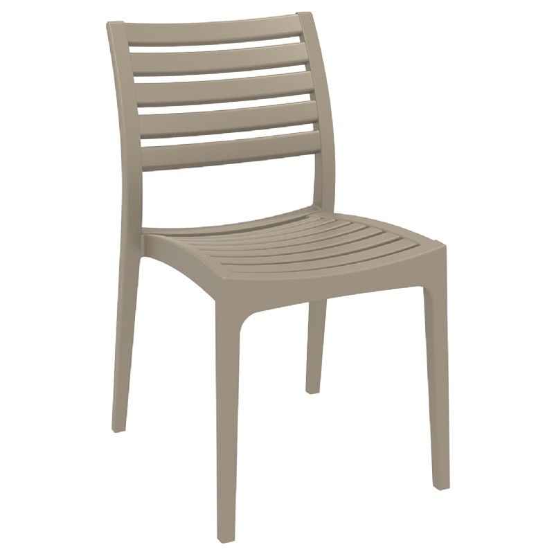Ares Resin Outdoor Dining Chair Taupe ISP009-DVR | CozyDays