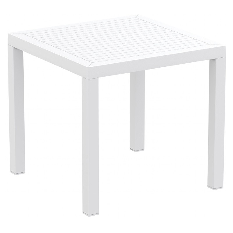 Ares Resin Outdoor Dining Table 31 inch Square White ISP164-WHI | CozyDays