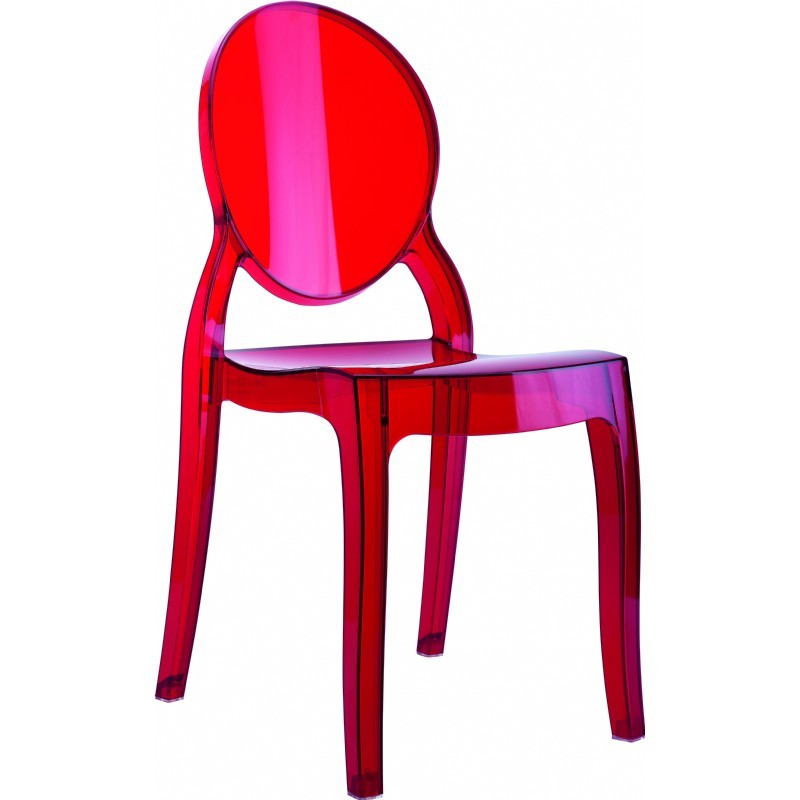 Baby Elizabeth Polycarbonate Kids Chair Transparent Red ISP051-TRED ...