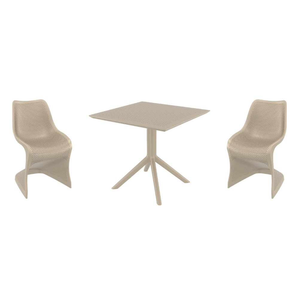 Bloom Dining Set with Sky 31" Square Table Taupe ISP0484S-DVR | CozyDays