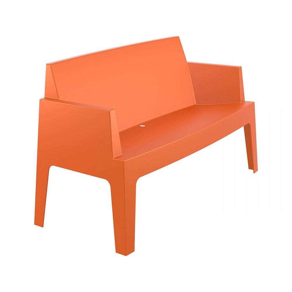 Box Outdoor Bench Sofa Orange ISP063-ORA | CozyDays