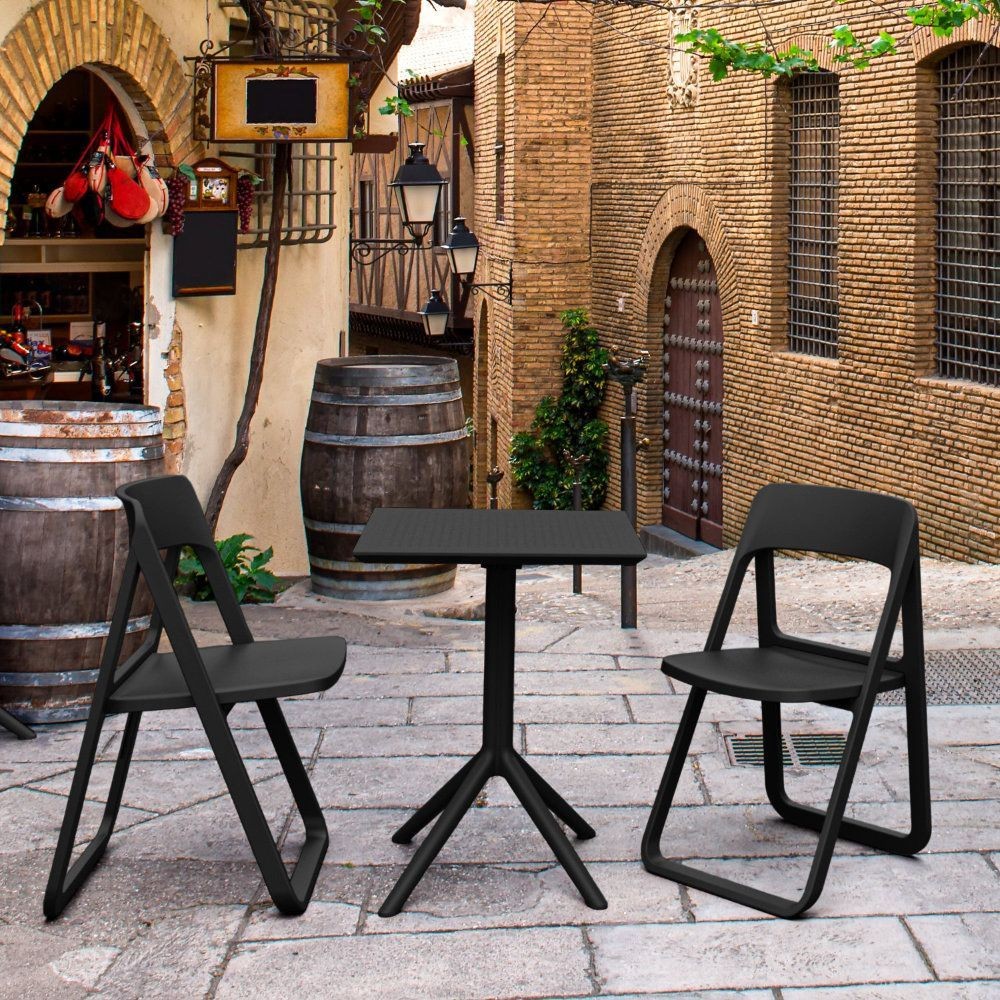 Dream Folding Outdoor Bistro Set with 2 Chairs Black ISP0791S-BLA-BLA ...