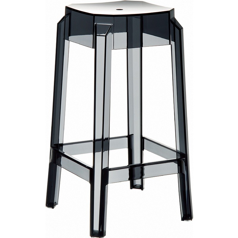 Fox Polycarbonate Counter Stool Transparent Black ISP036-TBLA | CozyDays