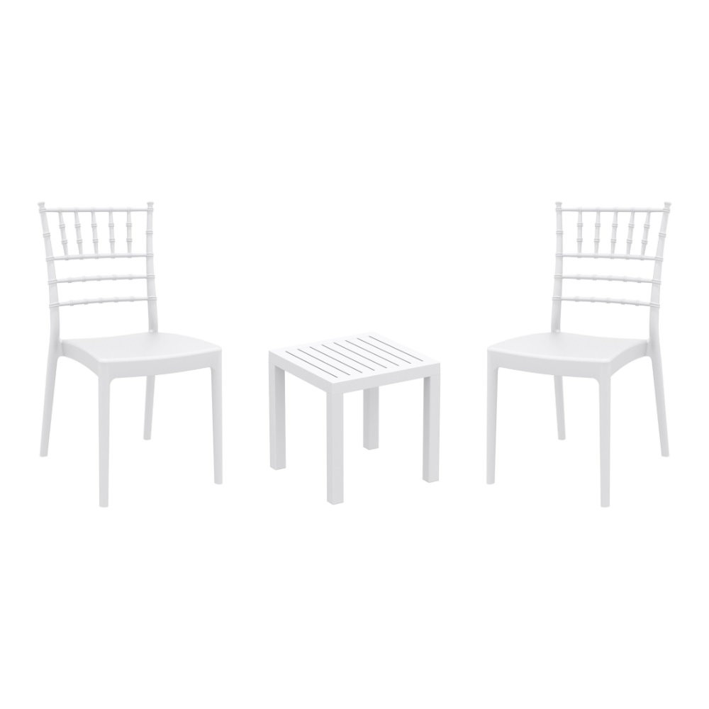 Josephine Conversation Set with Ocean Side Table White S050066-WHI ...