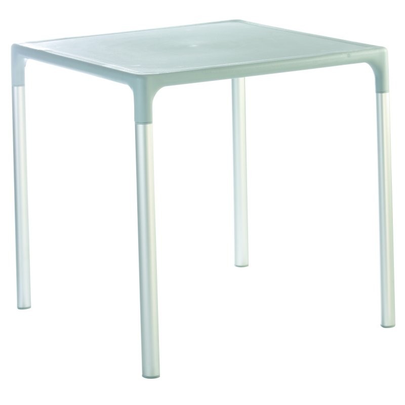 Mango Alu Square Outdoor Dining Table 28" Silver Gray ISP758-SIL | CozyDays