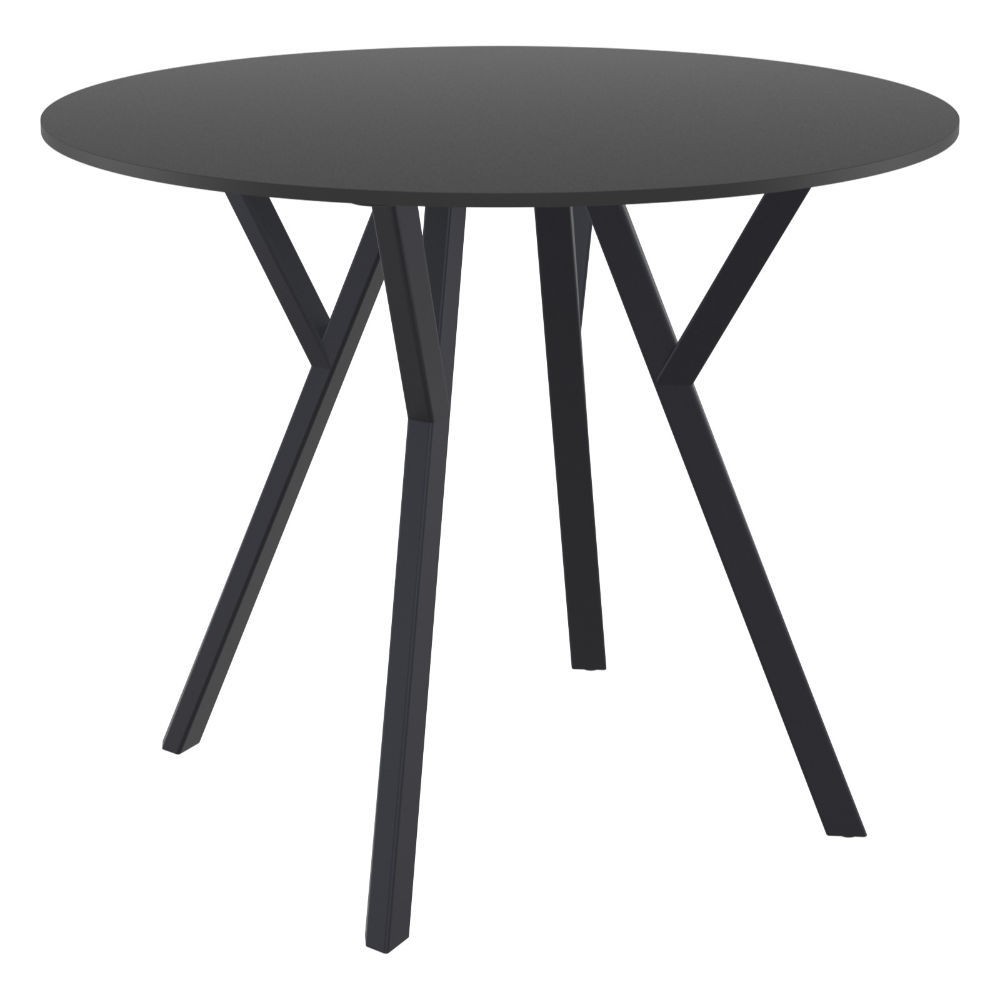 Max Round Table 35 inch Black ISP744-BLA | CozyDays