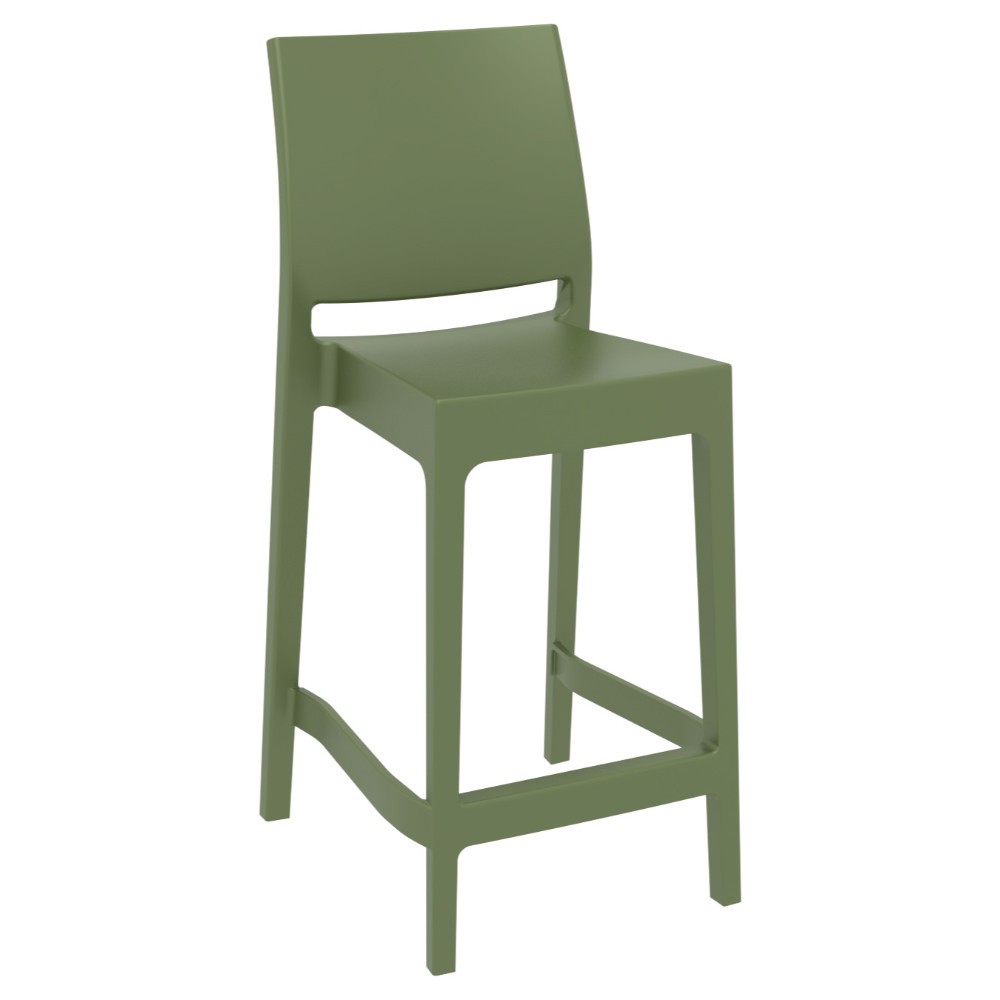 Maya Resin Counter Stool Olive Green ISP100-OLG | CozyDays