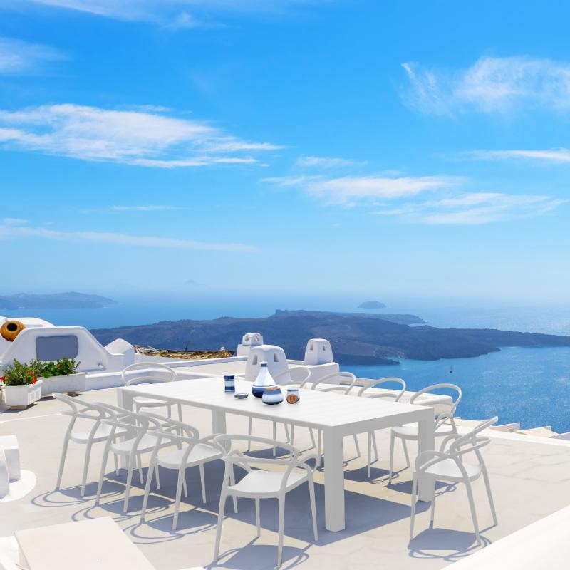 Mila Extendable Outdoor Dining Set 11 piece White ISP0851S-WHI | CozyDays