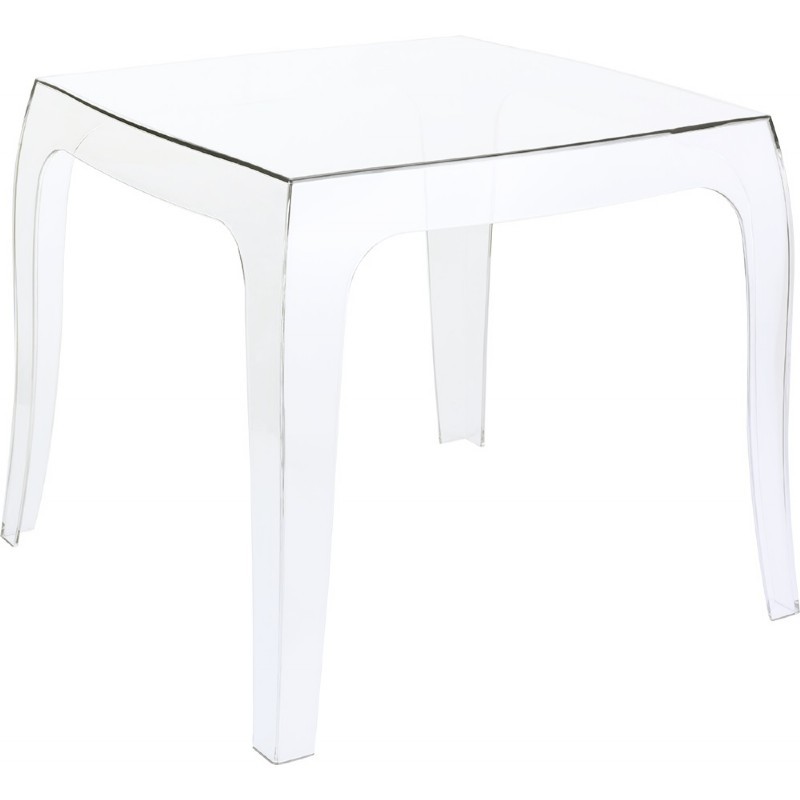 Queen Polycarbonate Square Side Table Transparent ISP065-TCL | CozyDays