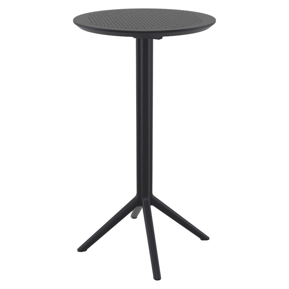 Sky Round Folding Bar Table 24 inch Black ISP122-BLA | CozyDays