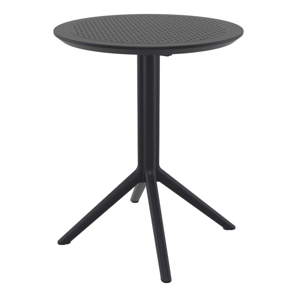 Sky Round Folding Table 24 inch Black ISP121-BLA | CozyDays