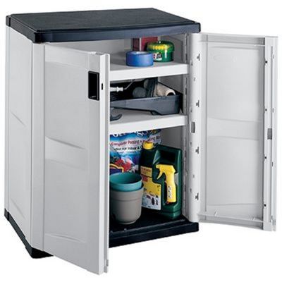 Utility Storage Cabinet with 2 Shelves Gray - Black SUC3600G | CozyDays