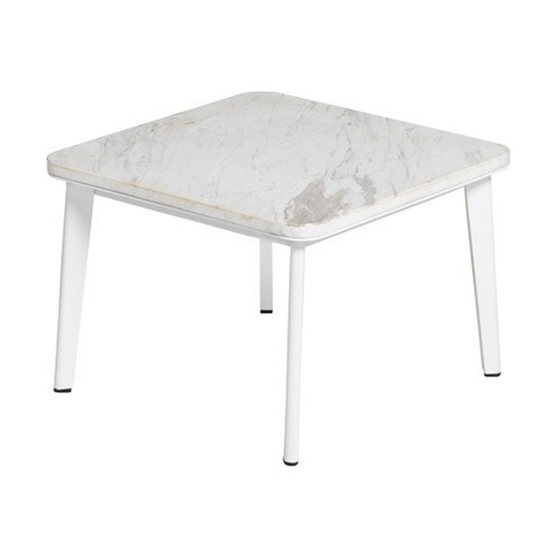 Riba Outdoor Square Side Table with Marble Top TRI40700 | CozyDays