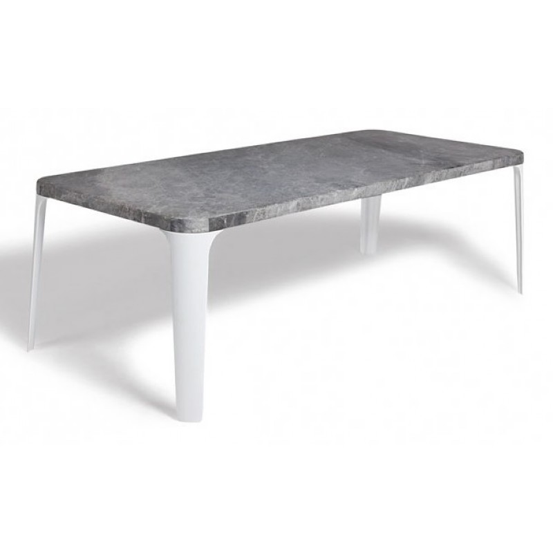 Triconfort Oblo Rectangle Outdoor Dining Table with Marble Top 88 inch ...