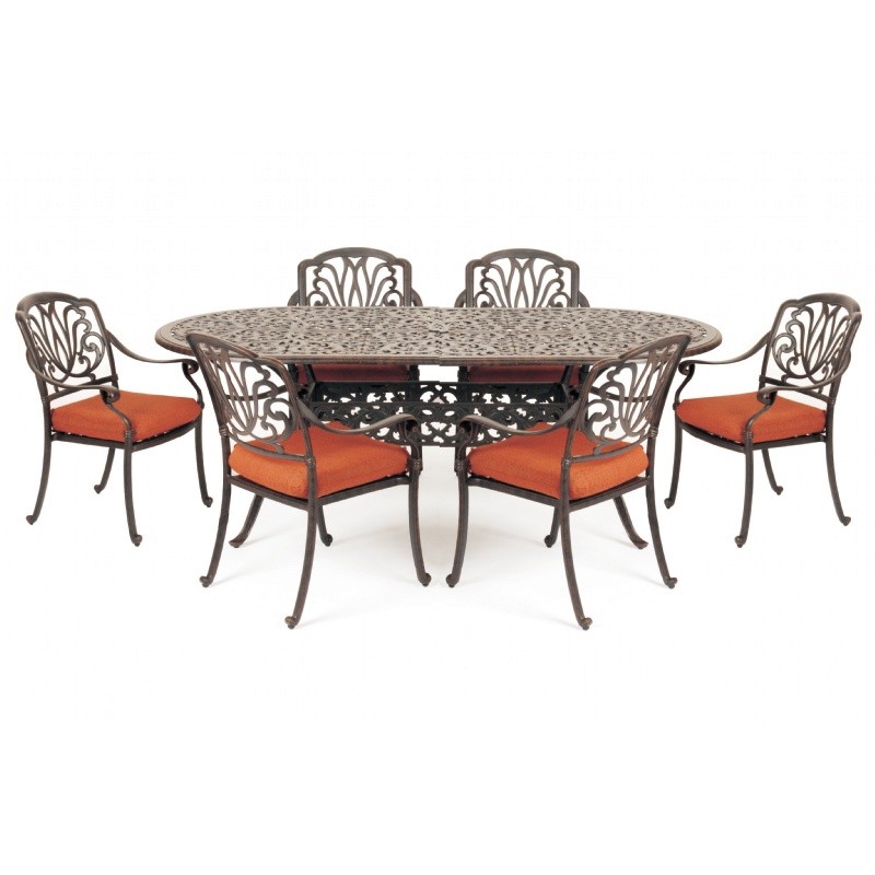 Florence Cast Aluminum Outdoor Dining Set 7 piece CA-777-517 | CozyDays