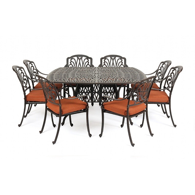 Florence Cast Aluminum Outdoor Dining Set 9 piece CA-777-SET2 | CozyDays