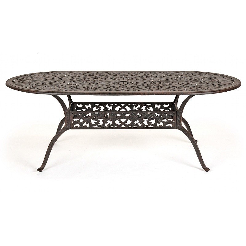 Florence Cast Aluminum Outdoor Dining Table 84 inch Oval CA-777-B ...