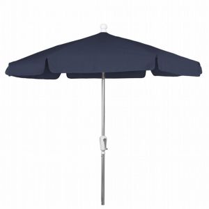 FiberBuilt 7.5ft Hexagon Navy Blue Garden Tilt Umbrella with Bright ...