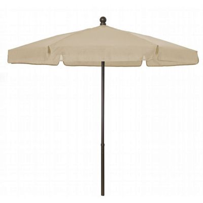 FiberBuilt 7.5ft Hexagon Beige Push Up Garden Umbrella with Champagne ...