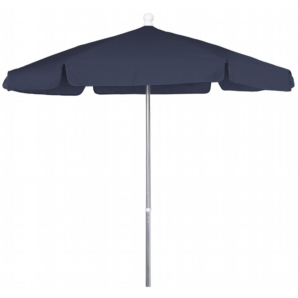 FiberBuilt 7.5ft Hexagon Navy Blue Garden Umbrella with Bright Aluminum ...