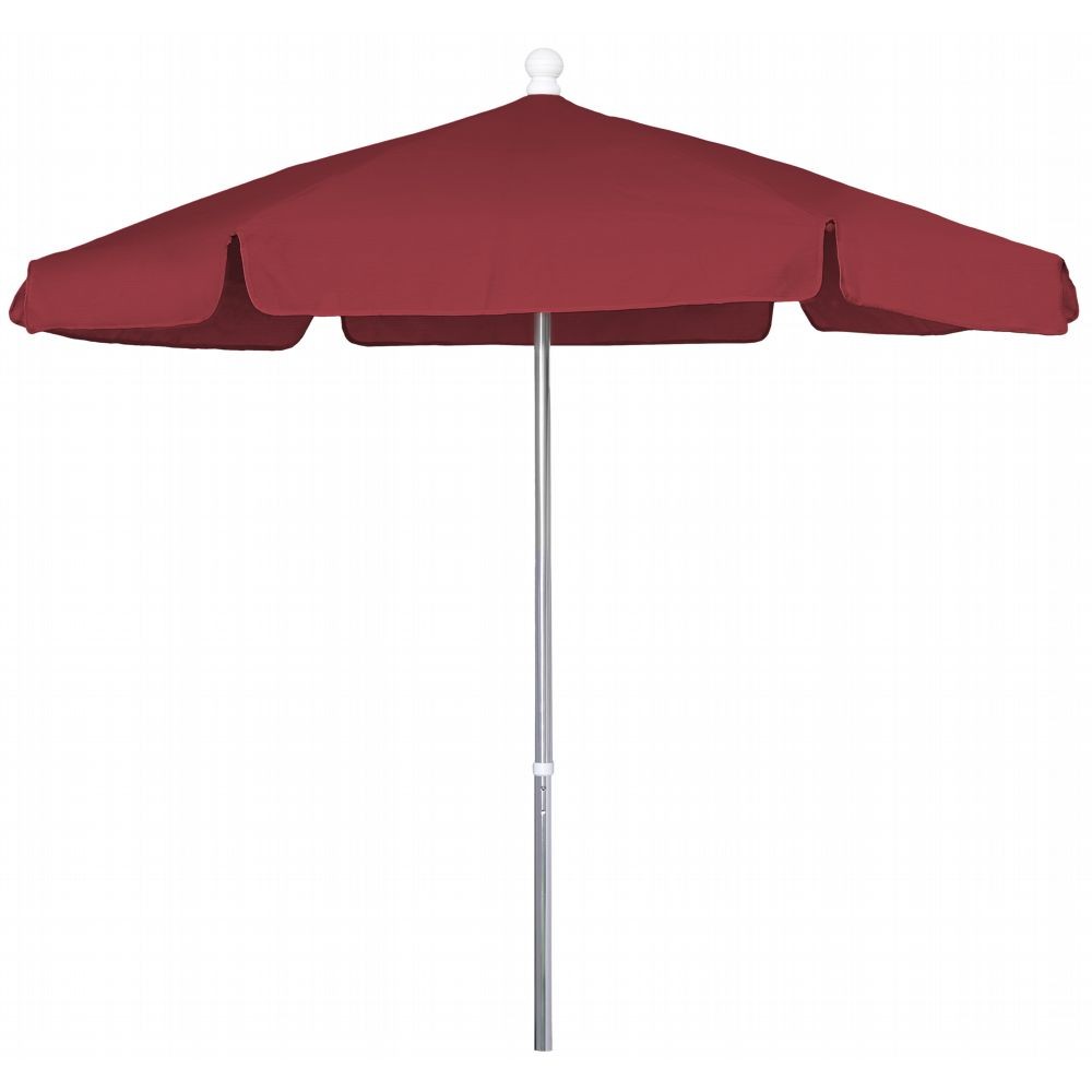 FiberBuilt 7.5ft Hexagon Red Garden Umbrella with Bright Aluminum Frame ...