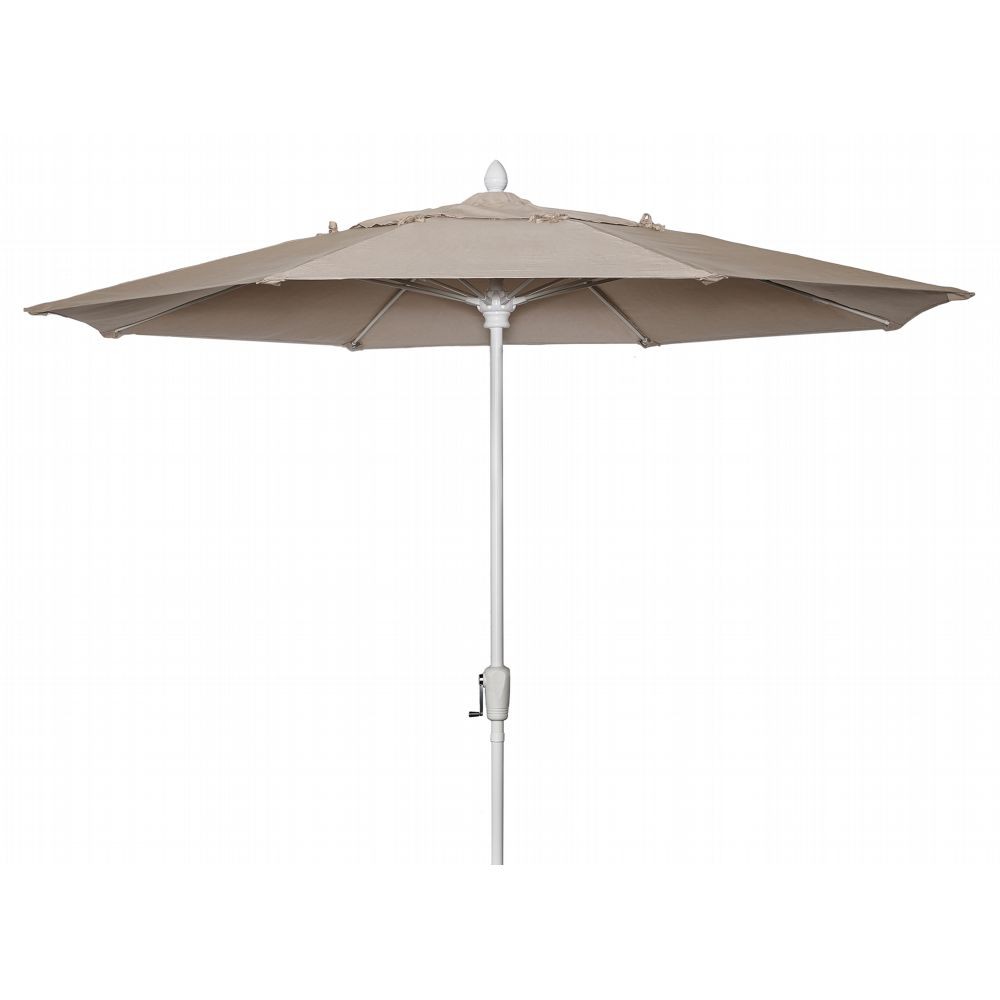FiberBuilt 9ft Octagon Antique Beige Market Umbrella with White Frame ...