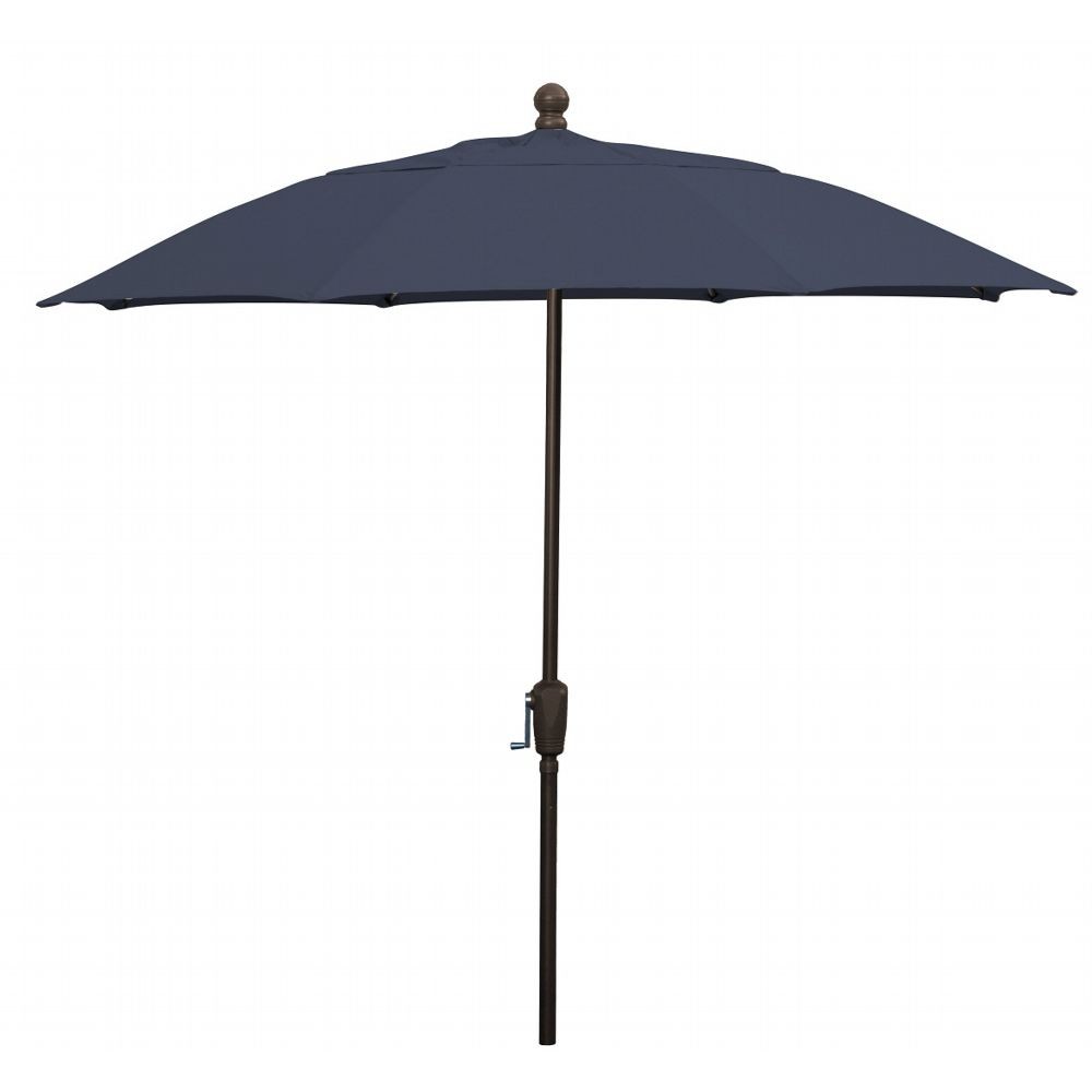 FiberBuilt 9ft Octagon Navy Blue Patio Umbrella with Champagne Bronze ...