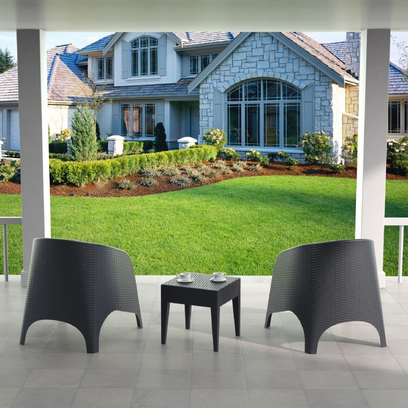 Aruba Wickerlook Resin Balcony Furniture Set 3 Piece Brown ISP8041S-BR ...