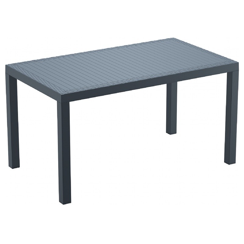 Orlando Wickerlook Resin Rectangle Patio Dining Table Rattan Gray 55 ...